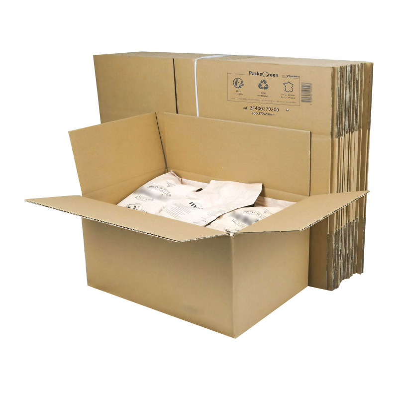 Caja De Cartón Canal Simple 40x27x20 Cm