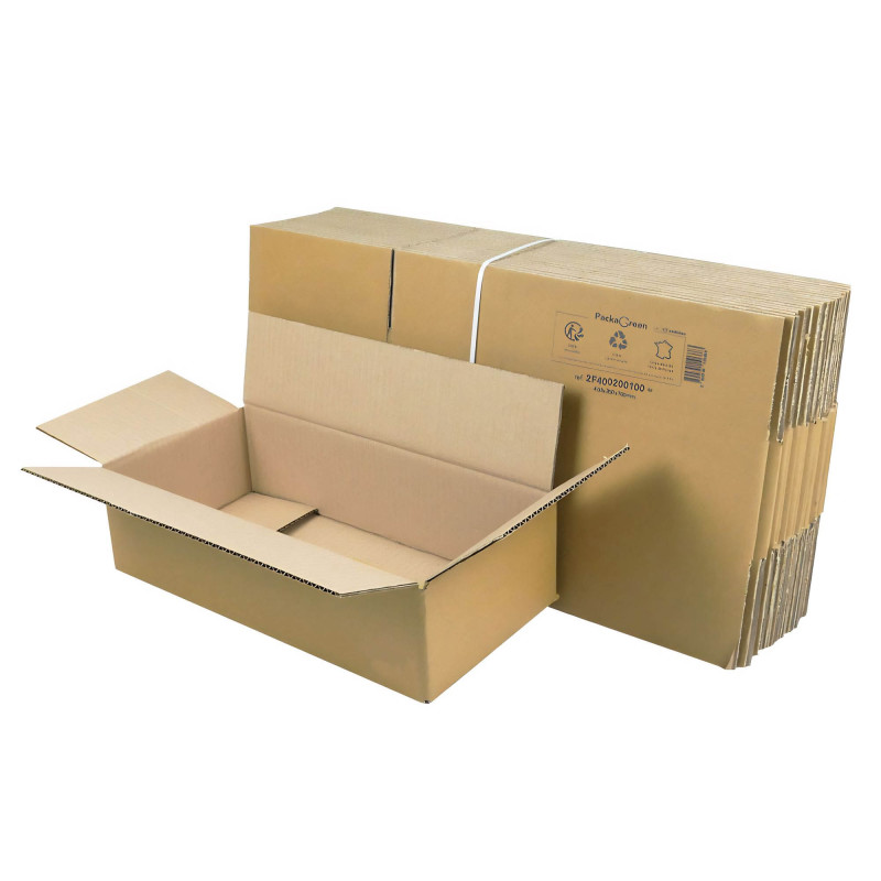 Caja De Cartón Canal Simple 40x20x10 Cm